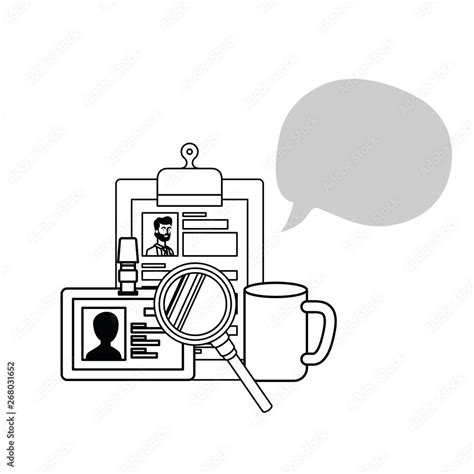 Interview Objects With White Background Stock Vector Adobe Stock