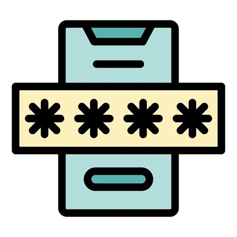 Premium Vector Smartphone Password Icon Outline Vector User Online Login Form Color Flat