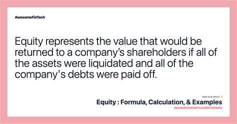 Equity Formula Calculation Examples AwesomeFinTech Blog