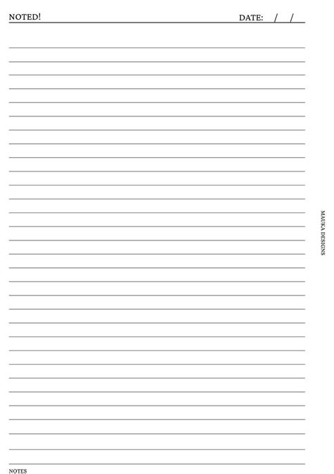 Letter Size Notes Page Printable Planner Insert Personal Size Inserts Basic Lined Paper Pdf