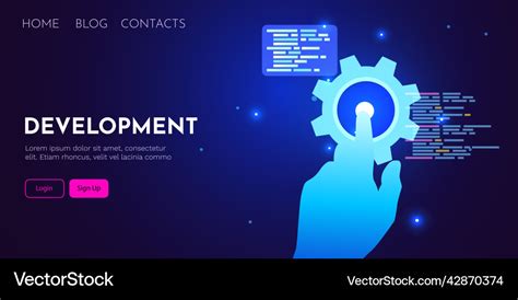 Web Development Coding And Programming Futuristic Vector Image