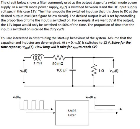 solved the circuit below shows a filter commonly used as the