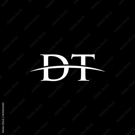 Initial Letter Dt Overlapping Movement Swoosh Horizon Logo Design Inspiration Company Stock