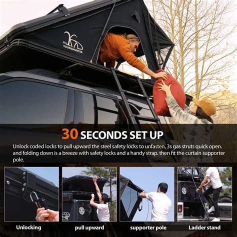 Rtt Triangular Aluminum Hard Shell Car Camping Suv Rooftop Tent Younghunter