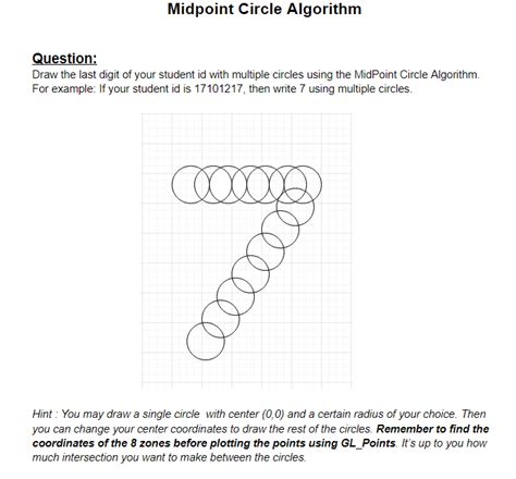 Solved Midpoint Circle Algorithm Question Draw The Last