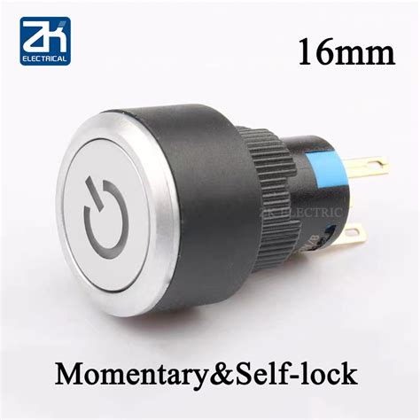 Mu 16mm Plastic Button Switch 5 Pin Self Locking And Self Resetting