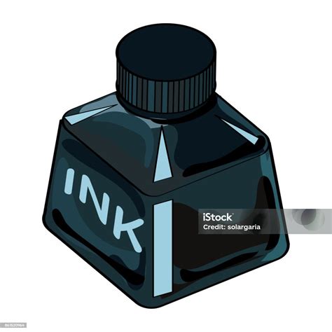 Isolated Ink Bottle Cartoon Vector Illustration Stock Illustration