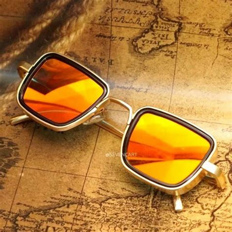 Men Full Metal Yellow Square Kabir Singh Polycarbonate Sunglasses At