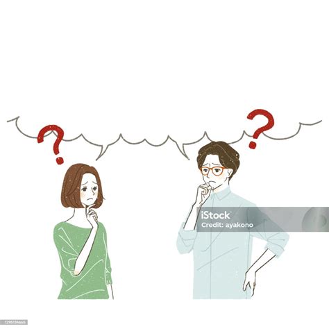 궁금해하는 남성과 여성 남자에 대한 스톡 벡터 아트 및 기타 이미지 남자 물음표 여자 Istock