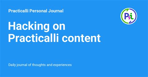 Hacking On Practicalli Content Practicalli Personal Journal