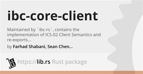 Ibc Core Client Unregulated Finances In Rust Lib Rs