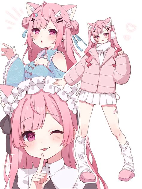 Rime Syure Yuuki Sakuna Indie Virtual Youtuber Highres 1girl 3