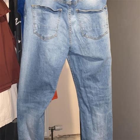 Mens Light Blue Jeans Straight Leg Slim Fit Depop