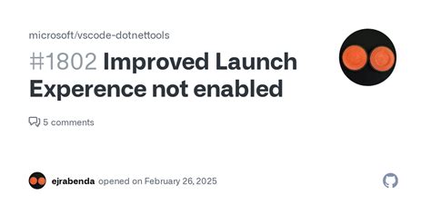 Improved Launch Experence Not Enabled · Issue 1802 · Microsoftvscode Dotnettools · Github