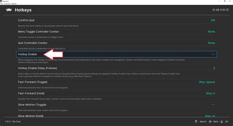 Ativar A Tecla De Atalho Do Retroarch