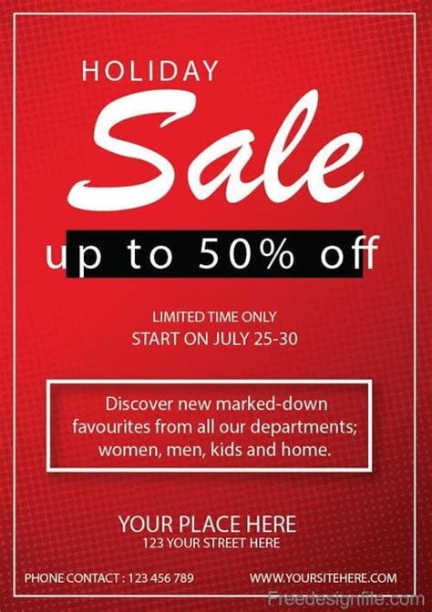 휴일 판매 전단지 서식 파일 디자인 벡터 Ai Uidownload