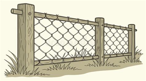 Classic Chain Link Fence Industrial Security Barrier Vector Design Generative Ai Stock Vector