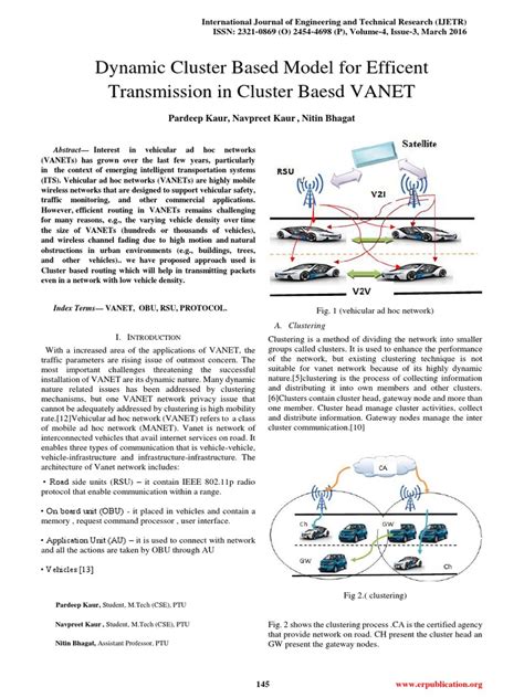Dynamic Cluster Based Model For Efficent Transmission In Cluster Baesd Vanet Pdf Wireless Ad