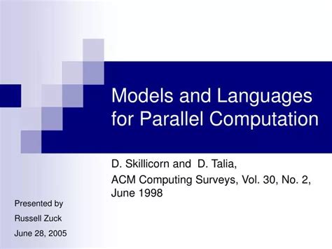 Ppt Models And Languages For Parallel Computation Powerpoint