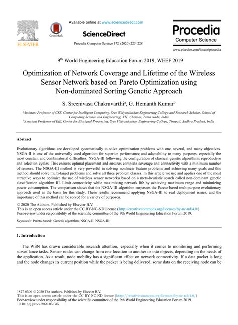 Pdf Optimization Of Network Coverage And Lifetime Of The Wireless Sensor Network Based On