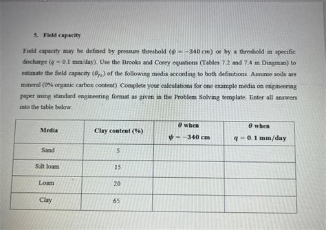 5 Field Capacity Field Capacity May Be Defined By