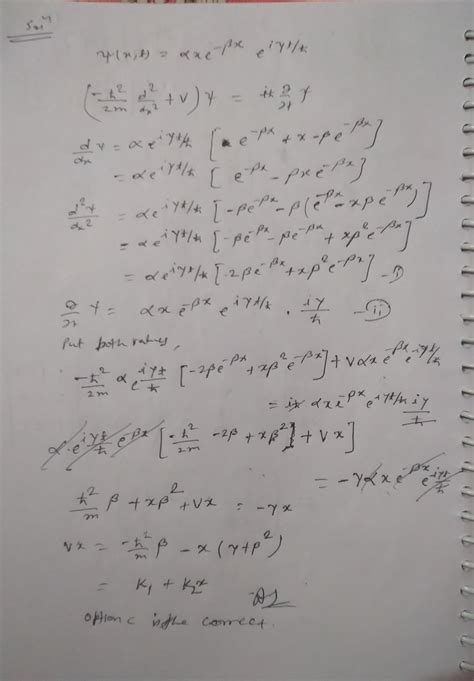 Vx Example 15 The Time Dependent Wave Function Of A Particle Of Mass M Moving