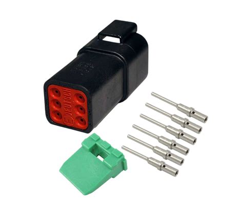 Dt Series Deutsch Receptacle Connector Kit Size 16 Contacts 6 Circuit E Seal