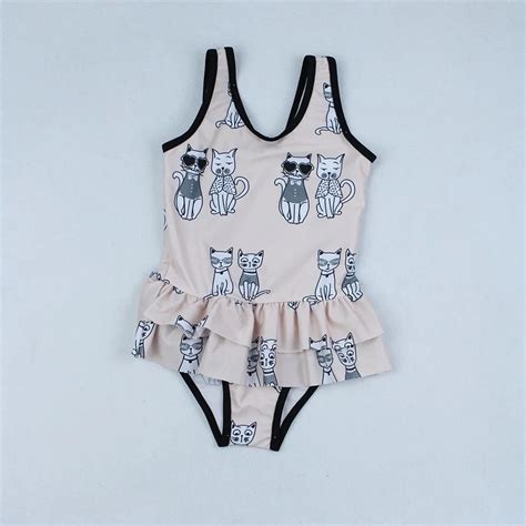 Новинка купальный костюм для девочек детский купальник Цельный Детский комбинезон монокини с