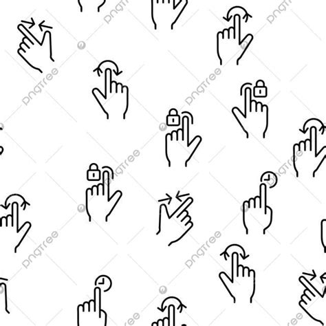 Swipe Gesture Touches Vector Seamless Pattern Vector Illustration Swipe PNG And Vector With