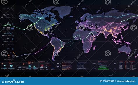 Real Time Network Traffic Analysis By Ai Stock Illustration