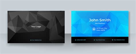 현대 파란색과 검은 색 명함 디자인 템플릿 기업 정체성 개념과 우아한 전문 창의적이고 깨끗한 명함 템플릿 벡터 일러스트레이션 0