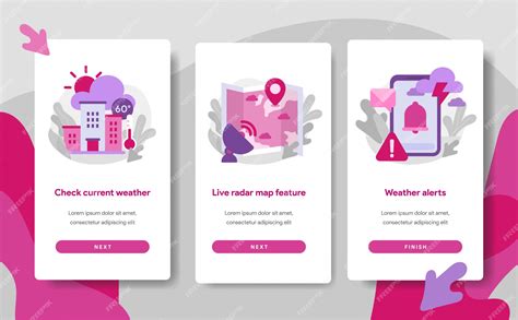Premium Vector Onboarding Screen Page Template Of Weather App
