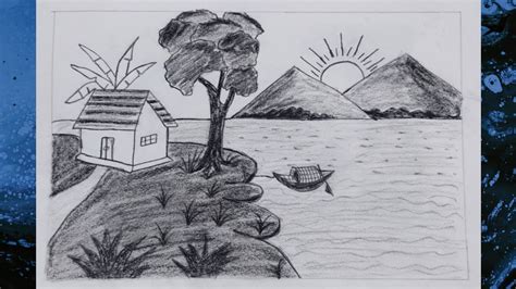 খুব সহজে পেন্সিল দিয়ে প্রাকৃতিক দৃশ্য আকা Gramner Drisso Drawing Easy Pencil Drawing