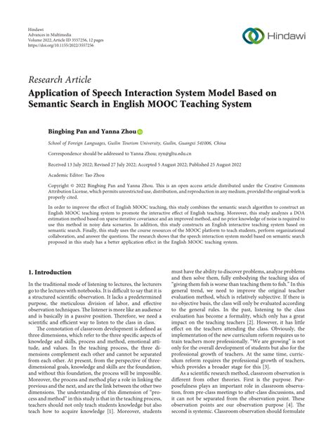 Pdf Application Of Speech Interaction System Model Based On Semantic Search In English Mooc