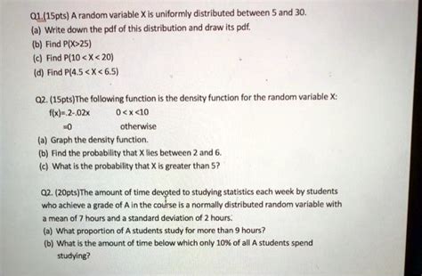 01 1spts a random variable x is uniformly distribut… solvedlib