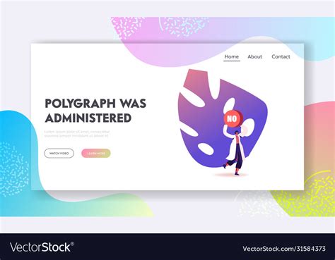 Polygraph Lie Detector Examination Landing Page Vector Image