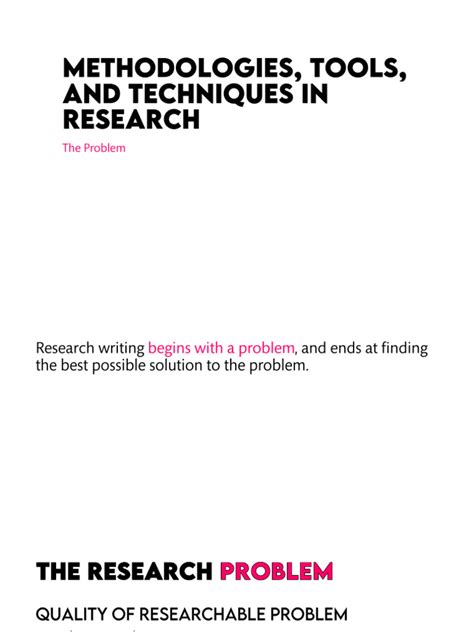 Lecture 02 Part 1 Methodologies Tools And Techniques In Research