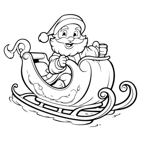 Premium Vector Line Art Santa Claus Coloring Book Page Vector