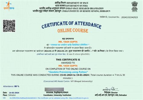 Yash Gupta On Linkedin Isro Python Iirs Professionalgrowth