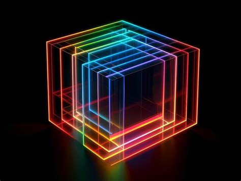 Premium Ai Image Black Background Wallpaper With 3d Neon Cubes Illustration