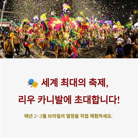 삼바와 열정의 축제 브라질 리우 카니발 퍼레이드부터 거리 축제까지
