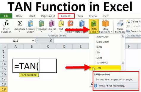 Tan In Excel Formula Examples How To Use Tan Function In Excel