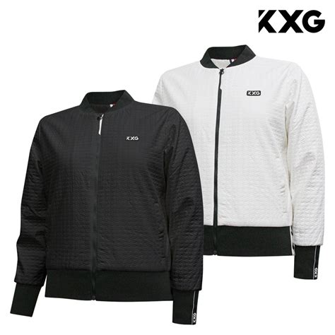 김영주 Kxg 여성 골프웨어 겨울 엠보 블루종 점퍼
