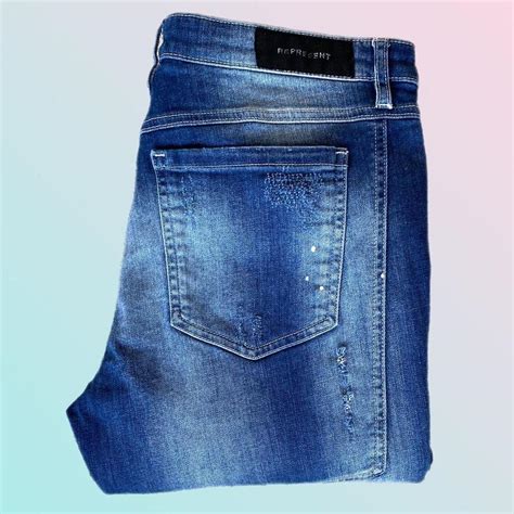 Represent Biker Jeans Destroy Stretch Slim Skinny Depop