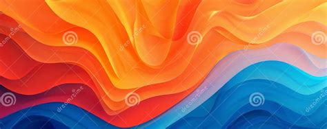 A Bright Gradient Wave Pattern Featuring Smooth Undulating Curves Transitioning From Orange To
