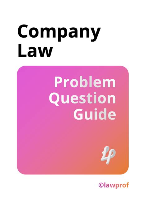 Company Law Problem Question Guide Lawprof