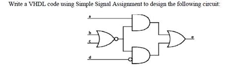Solved Write A Vhdl Code Using Simple Signal Assignment To