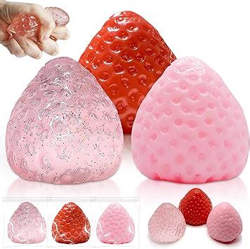 3pcs Big Taba Squishies Strawberry Cute Strawberry Squeeze
