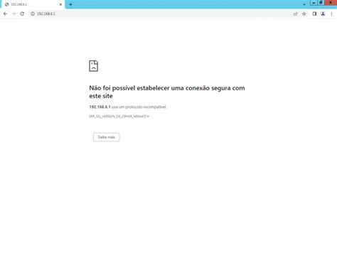 Erro “errsslversionorciphermismatch” Ao Acessar A Web De Gerência