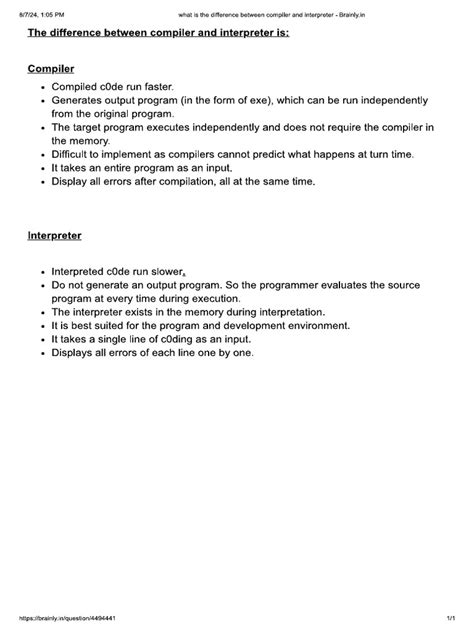 Short Note On Complier And Interpreter 2 Pdf